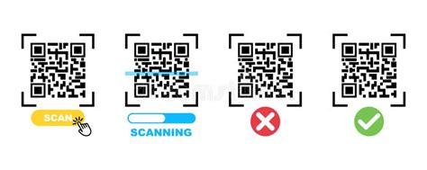 Scanning Process For Qr Code Set Of Scan Icon Stock Illustration Illustration Of Scan Smart
