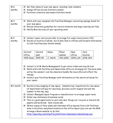 Warehouse Relocation Project Plan Template