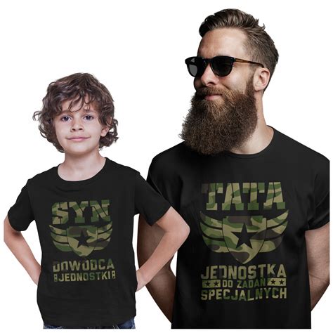 Prezent DzieŃ Ojca Komplet Koszulka Dla Taty Syna Prezent Dzień Ojca Urodziny Tata I Syn