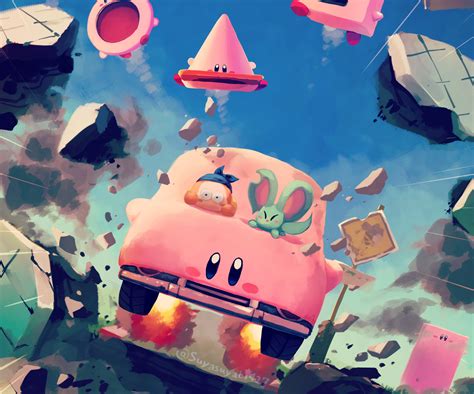 Kirbys Epic Adventure Hd Video Game Wallpaper Blast By すびかか