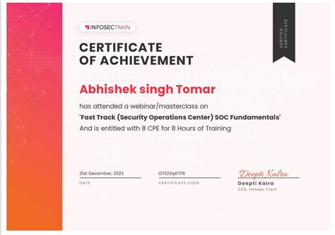 certifiedinsuccess neverstoplearning ethicalhacker socanalyst… abhishek singh tomar