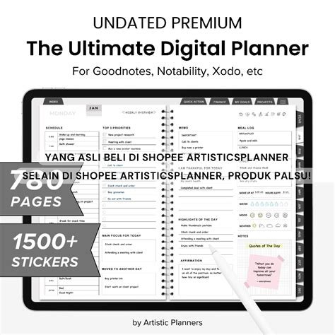 Jual Modern Digital Planner Hyperlinks Planner Ipad Planner Dated