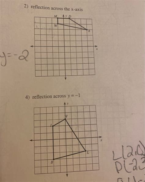 solved 2 reflection across the x axis mayd 4 reflection