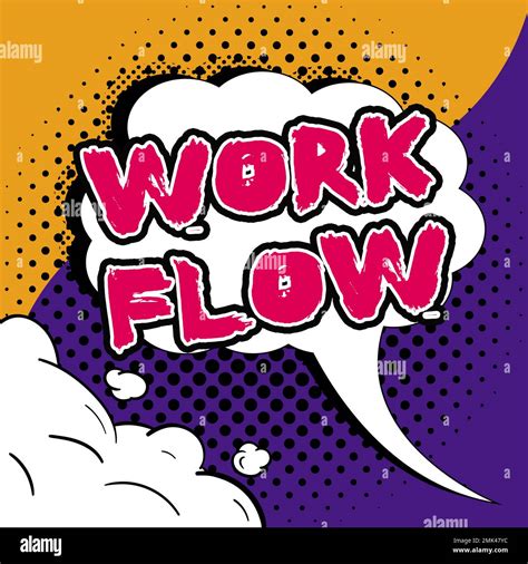 Conceptual Display Work Flow Concept Meaning Continuity Of A Certain Task To And From An Office