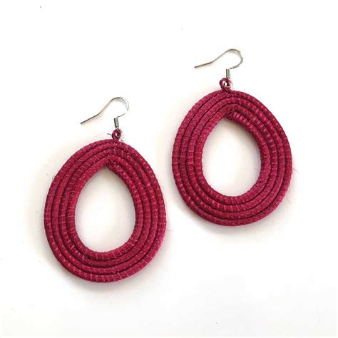 Sisal Ohrring Loop Red 2250
