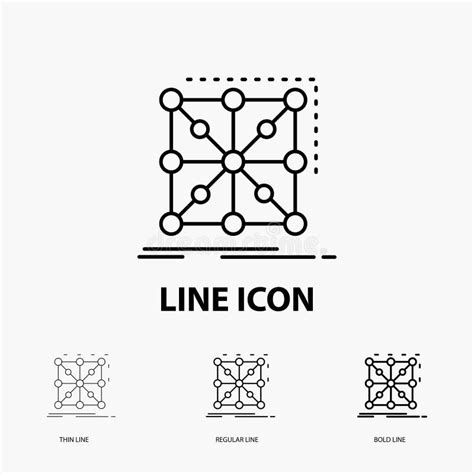 Data Framework App Cluster Complex Icon In Thin Regular And Bold Line Style Vector
