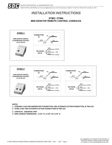 SDC DT Series Installation Instructions Manualzz