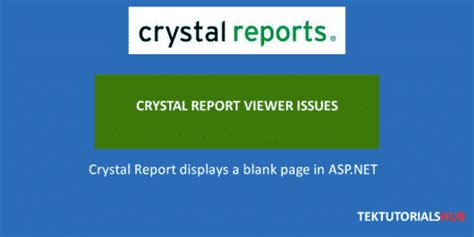 Crystal Report Shows A Blank Page ASP NET Web Application