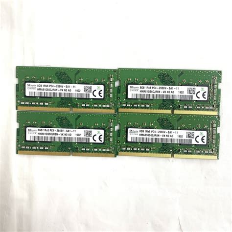 Yahooオークション 【8gb×4枚セット 】skhynix 8gb 1r×8 Pc4 266