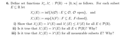 Define Set Functions λ λ P R →[0 ∞] ﻿as
