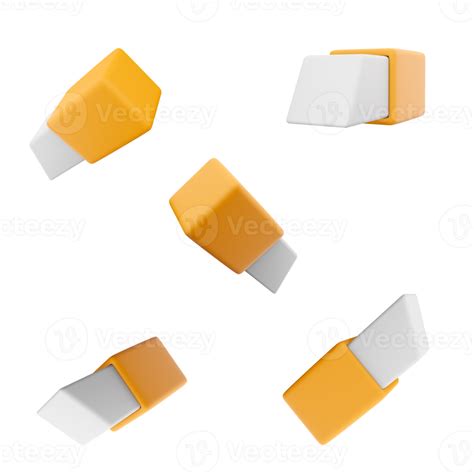 3d rendering eraser icon set 3d rendr writing utensil for removing