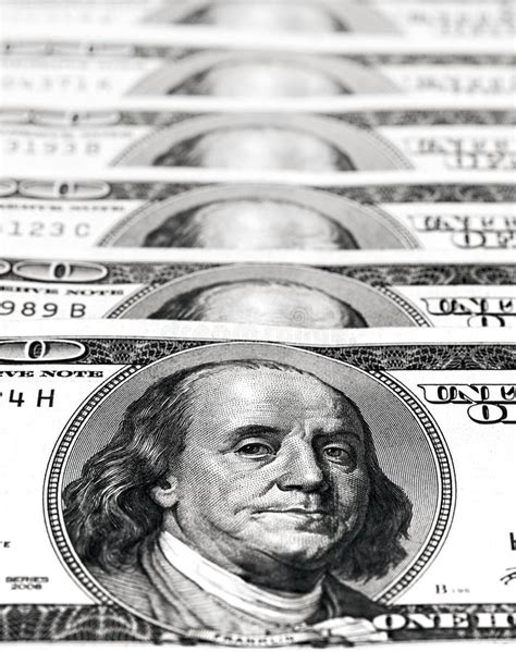 One Hundred Dollar Banknotes Dollars Closeup Concept American Dollars