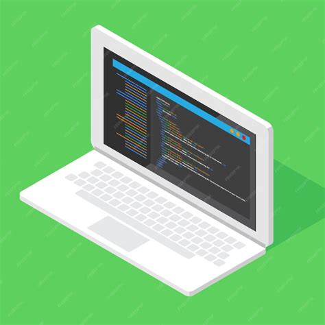 Premium Vector Html Code Website Laptop Coding Programming Concept