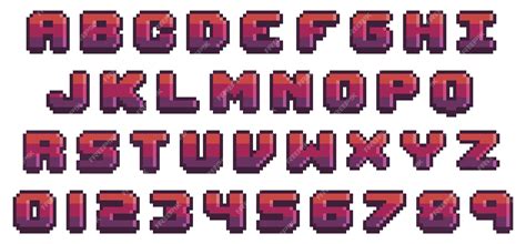 Premium Vector Game Font In Pixel Art 8 Bit Style Letters And Numbers