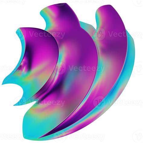 Iridescence Abstract Shape 3d Illustration 23869734 Png
