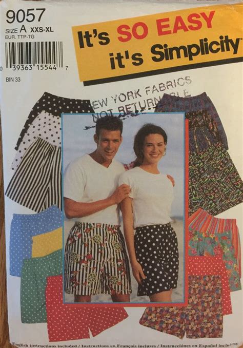Vtg 9057 Simplicity 1994 Misses Mens Teen Boy And Etsy Simplicity