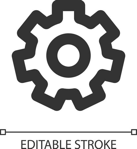 Settings Gear Pixel Perfect Linear Ui Icon Device Configuration Developer Mode Setup Gui Ux