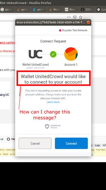 Web3js How Can I Change The Text Message On Connection Request Window