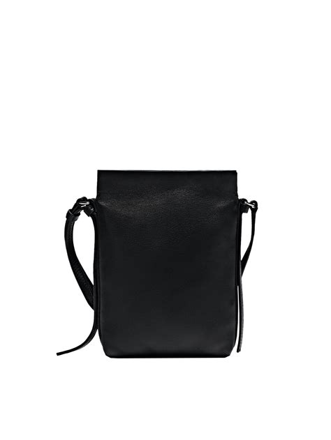 Bolso Mini Bandolera Piel Napa · Negro · Accesorios Massimo Dutti
