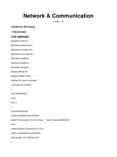 network lab 6 pdf network socket internet protocols