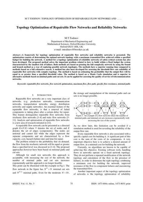 pdf topology optimization of repairable flow networks and reliability