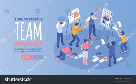 Isometric Team Conflict Banner People Arguing Stock Vector Royalty Free Shutterstock
