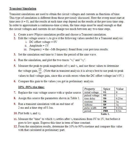 Solved Transient Simulation Transient Simulations Are Used Chegg