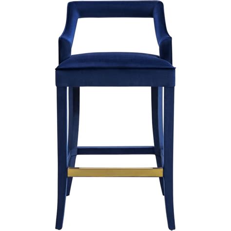 Tiffany Navy Velvet Counter Stool Chairish