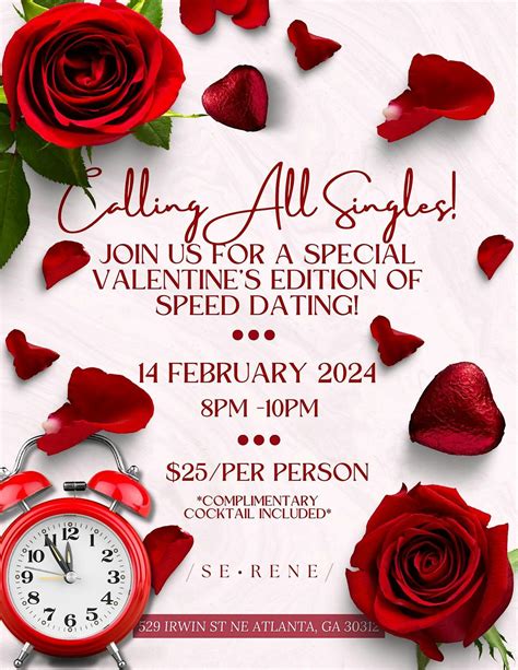 Valentines Day Speed Dating Serene Atl Atlanta 14 February 2024