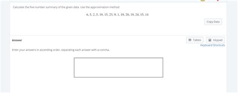 Solved Calculate The Five Number Summary Of The Given Data