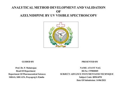 Analytical Method Development And Validation Ppt