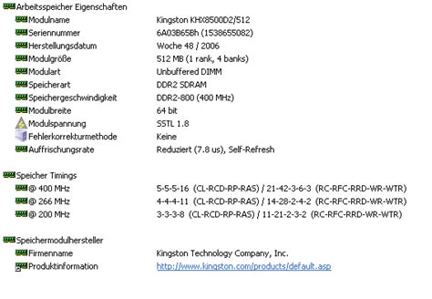 Kingston HyperX High End DDR2 im Vergleich (PC8000,PC8500,PC9200,PC9600 ...