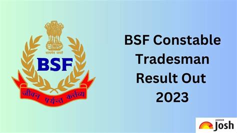 Bsf Constable Tradesman Result 2023 Out जारी हुआ बीएसएफ कांस्टेबल