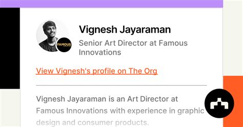 Vignesh Jayaraman Senior Art Director At Famous Innovations The Org