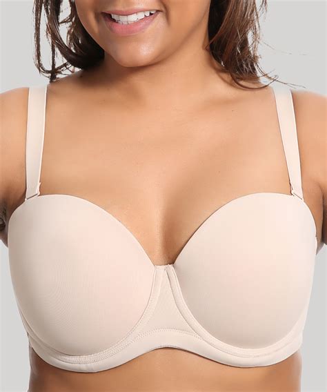 Delimira Womens Strapless Push Up Bra Underwire Contour Multiway Plus