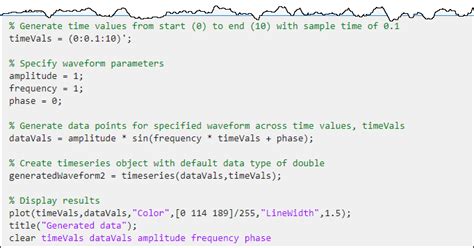 generate waveform generate waveform in live editor matlab