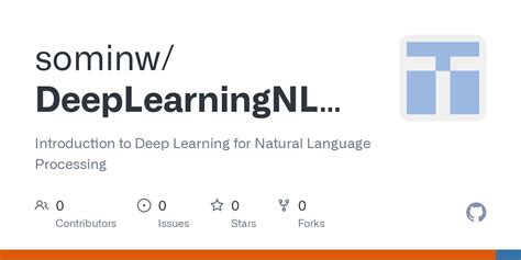 GitHub Sominw DeepLearningNLP Py Introduction To Deep Learning For