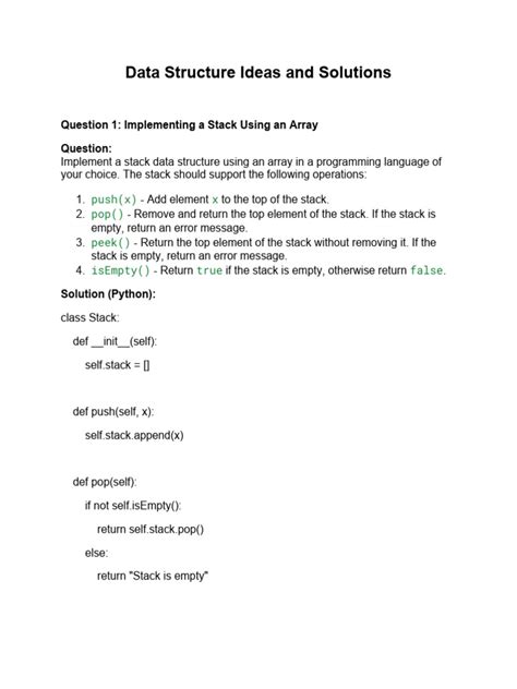 Data Structure Ideas And Solutions Pdf Computer Data Data Management