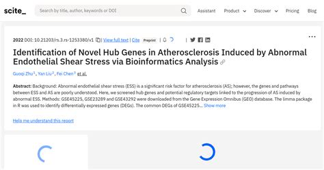 Identification Of Novel Hub Genes In Atherosclerosis Induced By