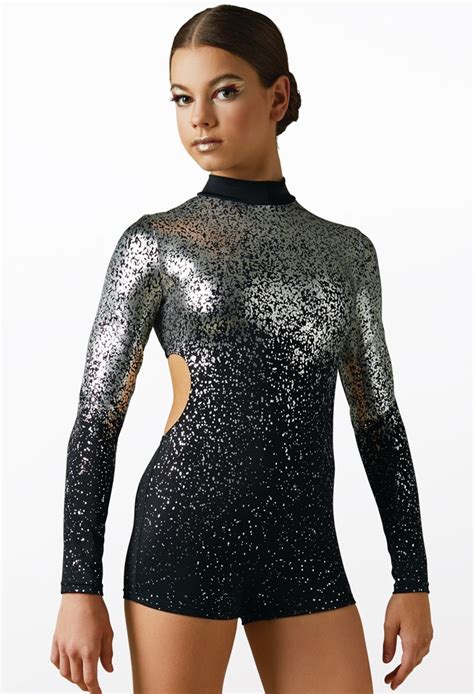 MA Preloved Solo Weissman Black Silver Unitard Size MA Dance