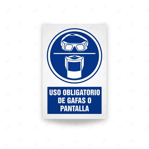 Rótulo De Obligación Uso Obligatorio De Gafas O Pantalla Cod Ob 468