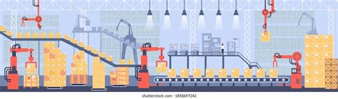 Automated Sorting Product Control Warehouse Conveyors Stock Vector Royalty Free 1858697242