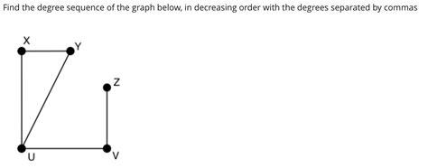 solved find the degree sequence of the graph below in
