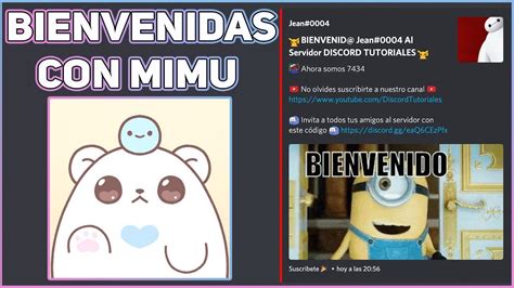 Bienvenidas Con Embed Bot Mimu Youtube