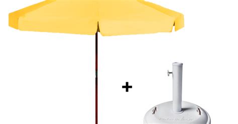 Kit Ombrelone Redondo Abas Base De Concreto Amarelo