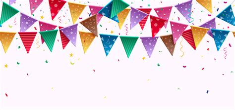 생일 페넌트 벡터 디자인입니다 화려한 페넌트 깃발 배너가 빈 공간 배경에 매달려 있다 띠 장식에 대한 스톡 벡터 아트 및 기타 이미지 Istock