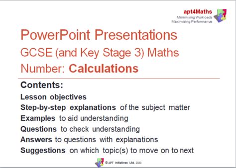 Apt4maths Set Of 13 Powerpoint Presentations Relating To Number On