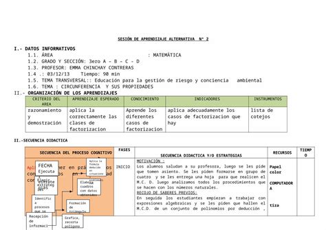 DOCX SESIONES De Circunferencia DOKUMEN TIPS