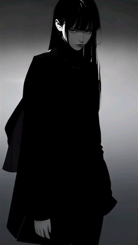 Wallpaper Smartphone Dark Anime Em 2025 Ilustração Preto E Branco