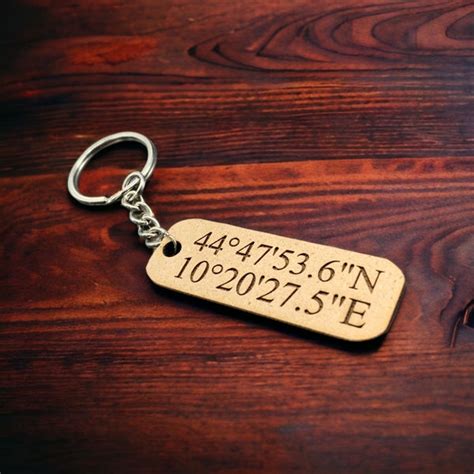 Coordinates Keychain Etsy Uk
